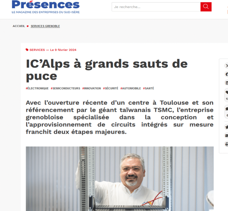 IC'ALPS, a company developing fully custom Integrated Circuits.